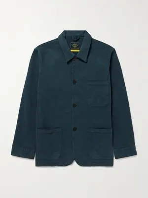 Portuguese Flannel Labura Stretch-cotton Twill Overshirt - Blue