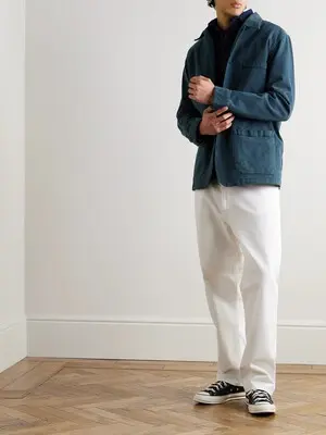 Portuguese Flannel Labura Stretch-cotton Twill Overshirt - Blue