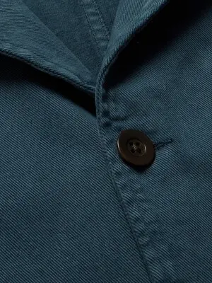 Portuguese Flannel Labura Stretch-cotton Twill Overshirt - Blue