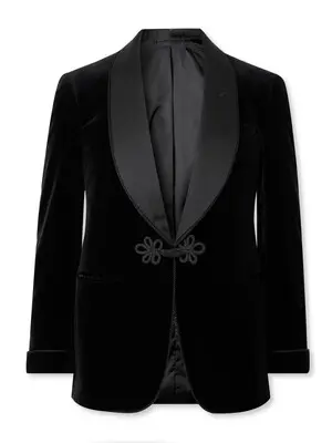 Ralph Lauren Silk-trimmed Wool-velvet Tuxedo Jacket - Black