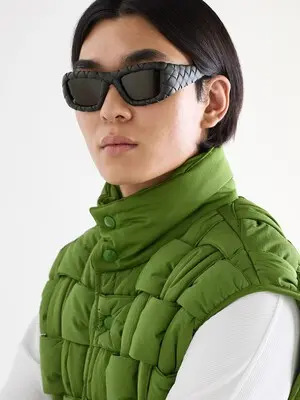 Bottega Veneta Intrecciato D-frame Sunglasses