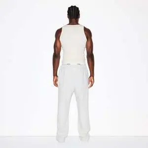 SKIMS Classic Straight Leg Pants | Grey | | Fleece Lounge - Light Heather Grey