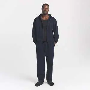 SKIMS Classic Straight Leg Pants | Blue | | Fleece Lounge - Navy