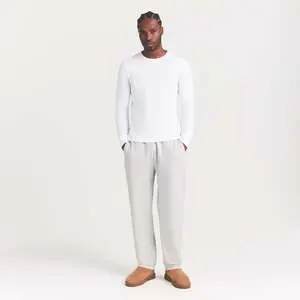 SKIMS Classic Long Sleeve T Shirt | White | | Cotton - Chalk