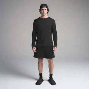 SKIMS Classic Long Sleeve T Shirt | White | | Cotton - Onyx