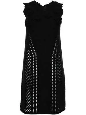 ONEFIFTEEN Floral-embellished Knitted Dress - Black