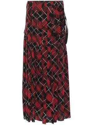 JEAN PAUL GAULTIER Plaid Check Midi Skirt