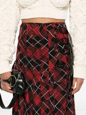 JEAN PAUL GAULTIER Plaid Check Midi Skirt