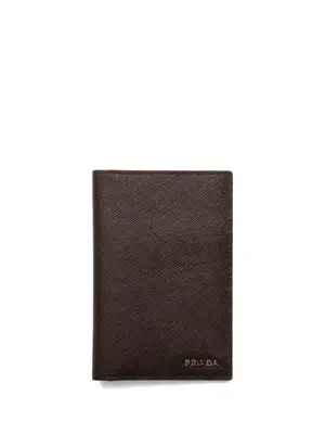 Prada Saffiano-leather Passport Holder - Brown