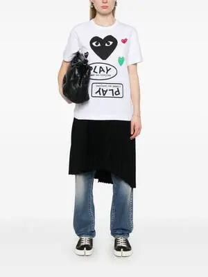 Play Comme Des Garcon Heart-patch T-shirt