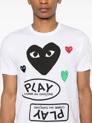 Play Comme Des Garcon Heart-patch T-shirt