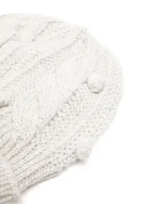 ONEFIFTEEN Glitter Cable-knit Beanie - Grey
