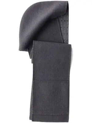 Prada Hooded Wool Scarf - Grey