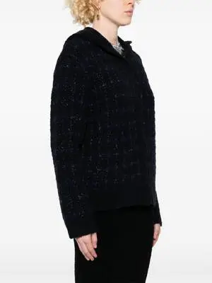 TWINSET Jacquard Knit Checked Jacket