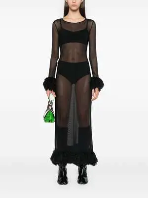 MARINE SERRE Semi-sheer Maxi Dress