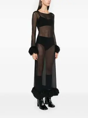 MARINE SERRE Semi-sheer Maxi Dress
