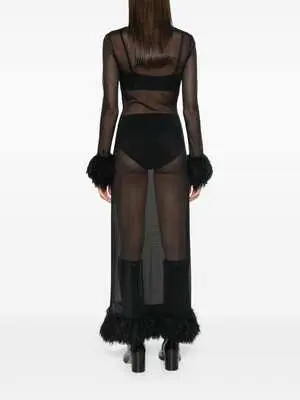 MARINE SERRE Semi-sheer Maxi Dress