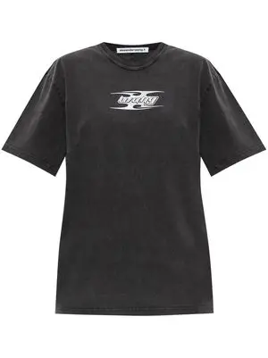 Alexander Wang Blade-logo Cotton T-shirt - Black
