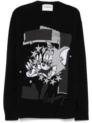 Iceberg Cartoon-motif Sweater - Black