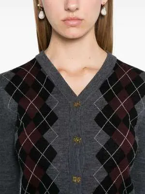 GANNI Argyle-knit Cardigan