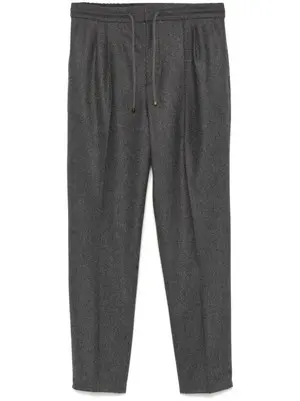 Brunello Cucinelli Pleated Wool Flannel Trousers