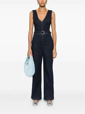Liu Jo Belted Denim Jumpsuit