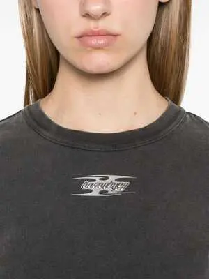 Alexander Wang Puff Logo Shrunken T-shirt - Grey