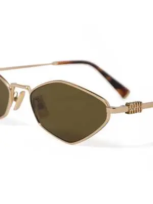 Miu Miu Regard Geometric Sunglasses - Gold