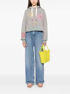 Mira Mikati Heart-embroidered Straight Leg Jeans
