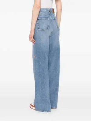 Mira Mikati Heart-embroidered Straight Leg Jeans