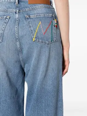 Mira Mikati Heart-embroidered Straight Leg Jeans