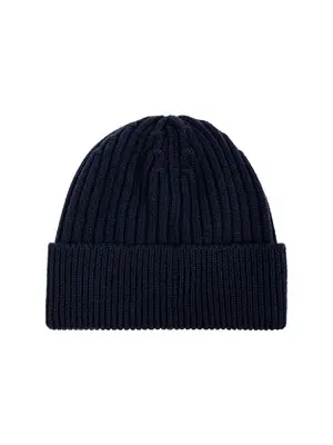 Moncler Logo Embroidered Beanie - Blue
