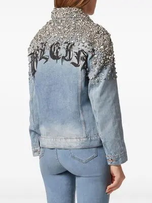 Philipp Plein Crystal-embellished Denim Jacket