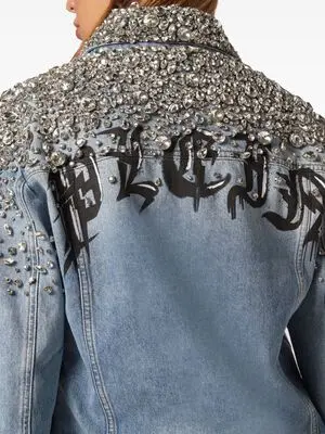 Philipp Plein Crystal-embellished Denim Jacket