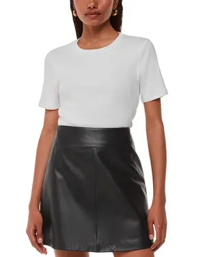 Whistles A-line Leather Skirt - Black