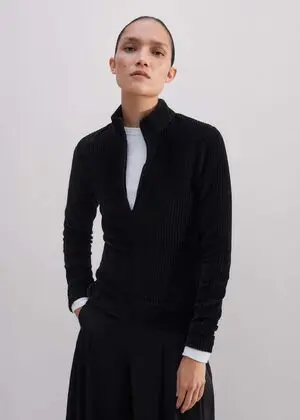 ME+EM Fluid Cord Velour Slim Fit Top