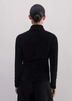 ME+EM Fluid Cord Velour Slim Fit Top