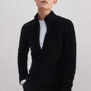 ME+EM Fluid Cord Velour Slim Fit Top