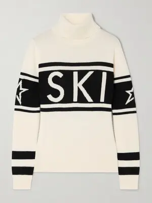 Perfect Moment Schild Intarsia Merino Wool Turtleneck Sweater