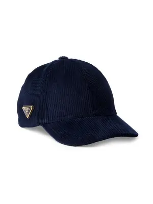 Prada Corduroy Baseball Cap - Blue