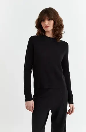 Chinti & Parker Cropped Wool & Cashmere Sweater - Black