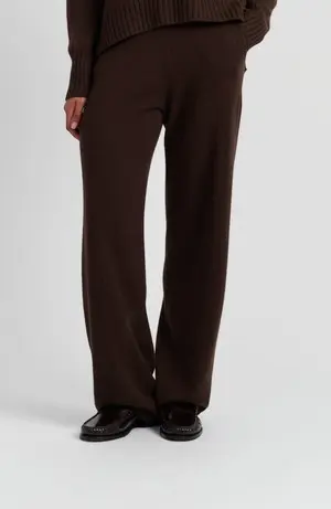 Chinti & Parker Pure Cashmere Wide Leg Pants Chocolate
