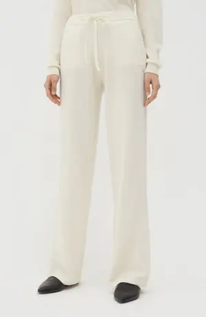 Chinti & Parker Pure Cashmere Wide Leg Pants - Cream