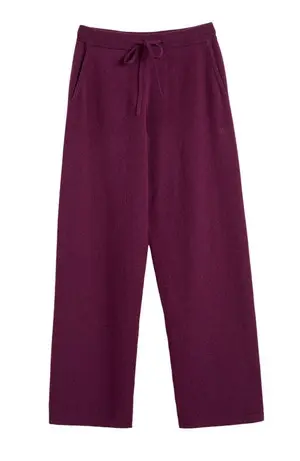 Chinti & Parker Pure Cashmere Wide Leg Pants - Mulberry