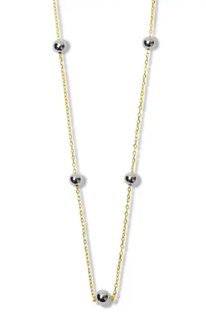 Argento Vivo Ball Station Necklace - Gold/ Silver