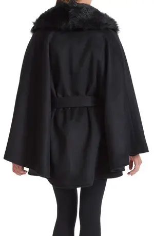Sofia Cashmere Toscana Belted Wool & Cashmere Coat With Genuine Shearling Collar