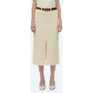 BAYEAS Lila Slit Hem Denim Midi Skirt