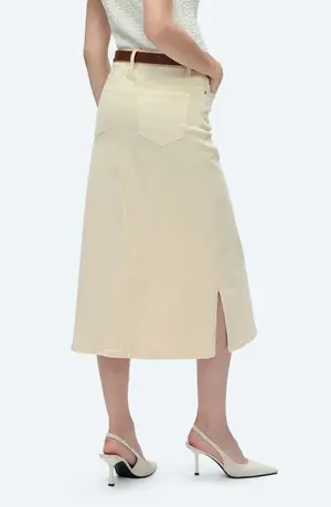 BAYEAS Lila Slit Hem Denim Midi Skirt