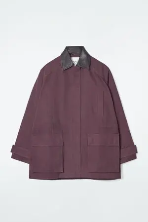 Cos Leather-collar Field Jacket