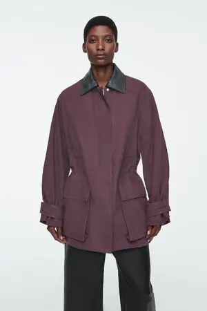 Cos Leather-collar Field Jacket